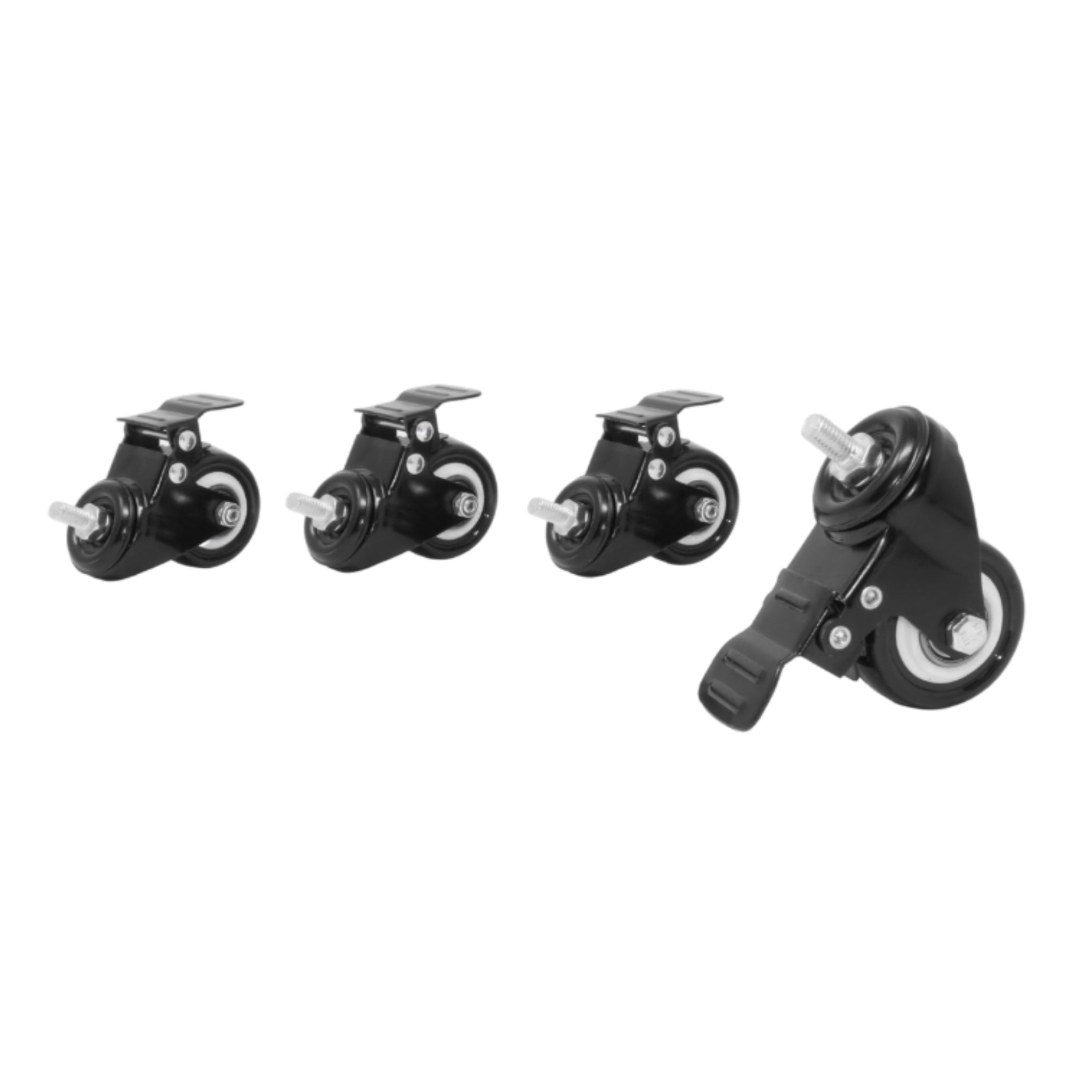 Lockable Caster Desk Wheels - Set of 4 Black Caster Wheels ...