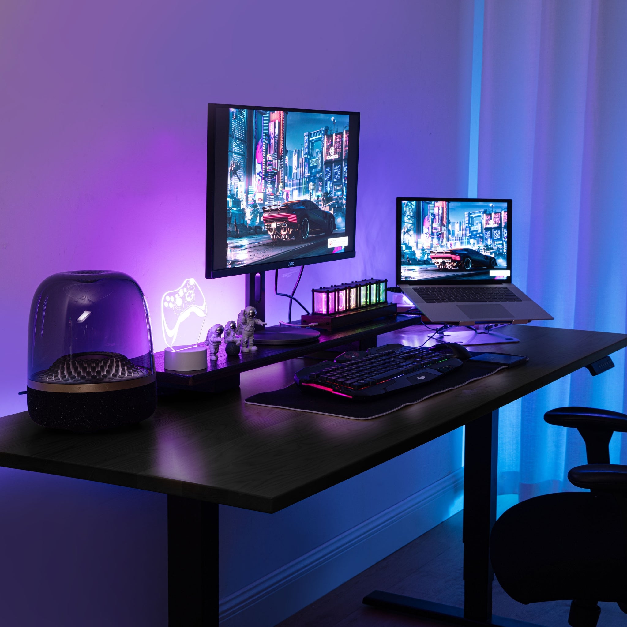 Gaming Chair and Table Combo | Ergonomic Gaming Desk Set for Ultimate ...
