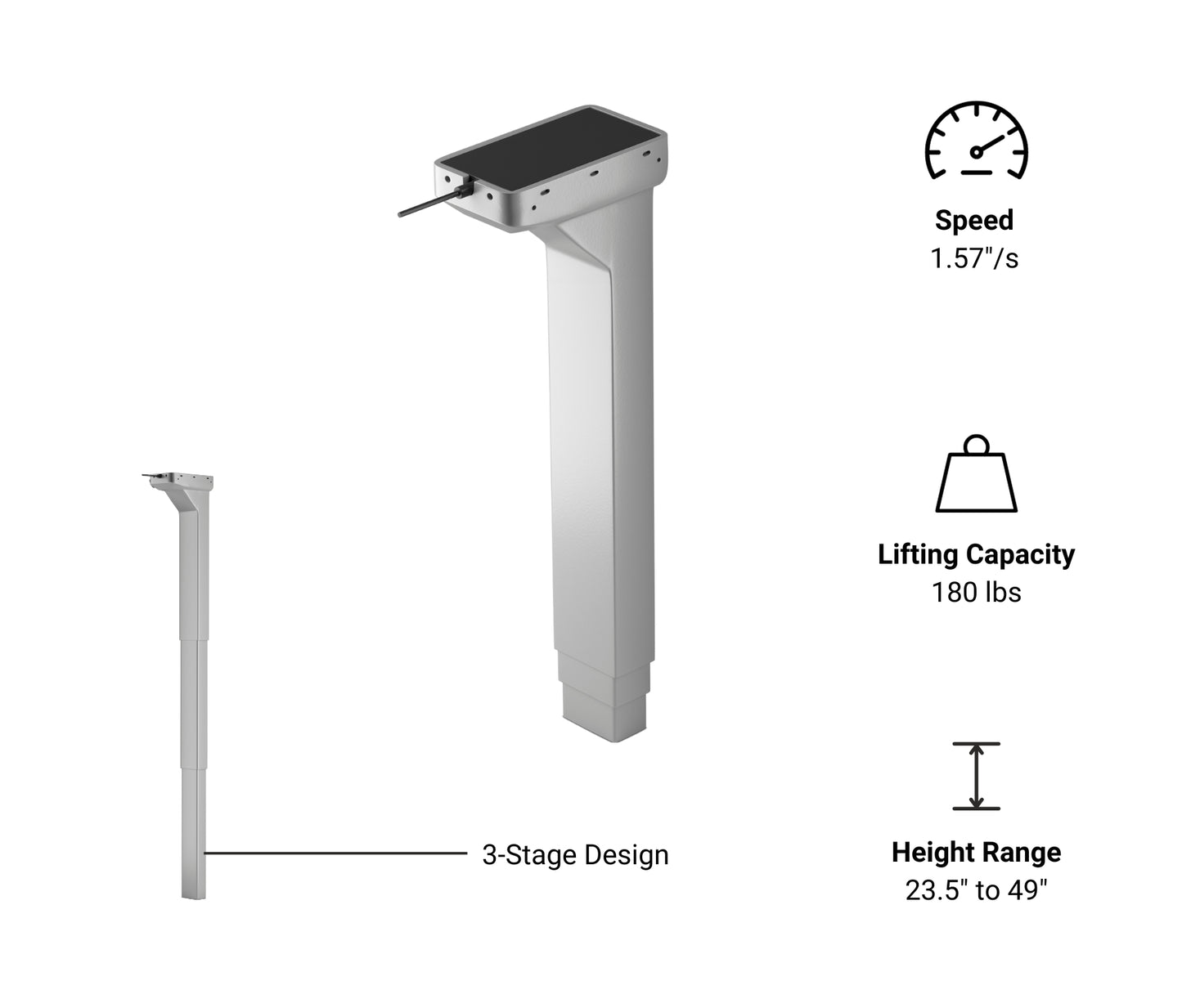 Recessed Lifting Columns for Height Adjustable Desks – Progressive Desk